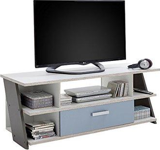 FMD Möbel 814-005 Nona 5 Lowboard, Spanplatte, Sandeiche/farbig, Maße 135.0 x 51.5 x 50.0 cm (BHT)