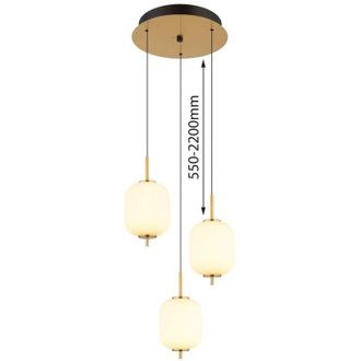 Globo Lighting Lampe suspendue plafonnier led en laiton verre opale lampe de salle &agrave; manger