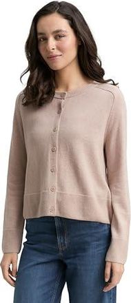 Tom Tailor 1047700 Cardigan en Tricot, 38330-Soft Taupe Melange, XS Femme