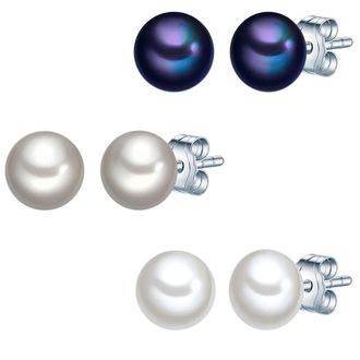 Valero Pearls Ohrringe - Sterling Silber Perlen-Ohrstecker S&uuml;&szlig;wasser-Zuchtp - Gr. unisize - in Mehrfarbig - f&uuml;r Damen