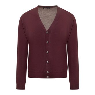 FILIPPO DE LAURENTIIS Homme, Pulls, Rouge, Taille: 3XL Royal Merino Wool Cardigan