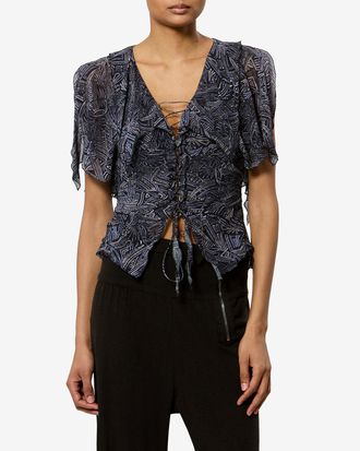 Isabel Marant Blouse Thanais - Femme - Bleu Nuit - Taille34 - Isabel Marant