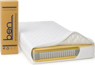 Ben Matratze 100x200 cm - Wendematratze H2/H3, 23 cm H&ouml;he, 7-Zonen Taschenfederkern, ergonomisch, atmungsaktiv und mit waschbarem Bezug