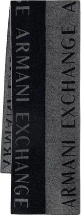 A|X Armani Exchange &Eacute;charpe bicolore avec logo - Homme - Accessoires - Bleu - Taille: ONE Size