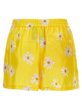 Moschino Womens Bicolor Silk Bermuda Shorts