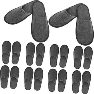 Frcolor Pantoufles Pliables Portables Coton Pour Invités, Antidérapantes Et Respirantes, Unisexe, Pour Maison Et Hôtel, Semelle Épaisse, Lot De 10 Paires