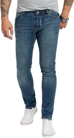 Rock Creek Designer Herren Jeans Hose Stretch Jeanshose Basic Slim Fit Jeans Hosen Denim Used Look Destroyed Herrenhose Elegant RC-2164 Blau W38 L34