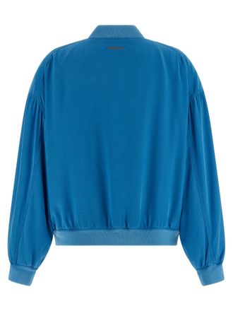 Versace Womens Blue Silk Bomber Clothing