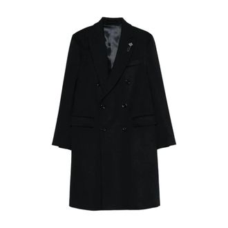 Lardini Zweireihiger Mantel - - Coats - Herren - Schwarzk - XL