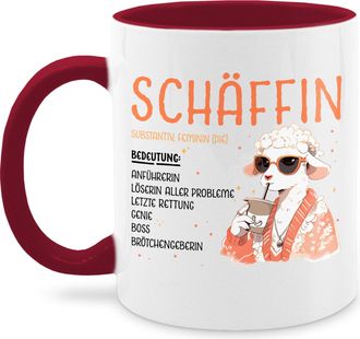 Shirtracer Tasse Tassen 325ml - Job & Beruf - Sch&auml;ffin I Chefin Geschenk I Anf&uuml;hrerin I Leiterin I Vorgesetzte I Lustig I Witzig I Weihnachten - 325 ml - Bordeau