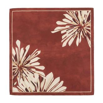 Brunello Cucinelli Femme, Accessoires, Rouge, Taille: ONE Size Floral Silk Scarf