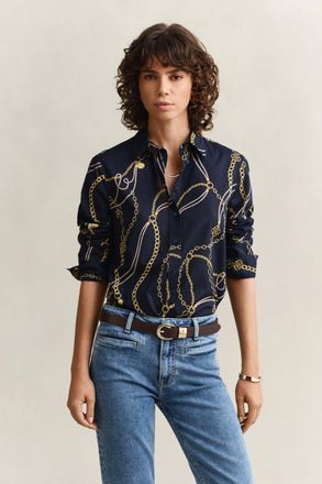 GANT Damen Bluse aus Baumwoll-Voile (34) EVENING Blau