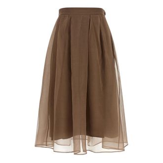 Brunello Cucinelli Circle Midi Skirt - - Skirts - Damen - Braun - S