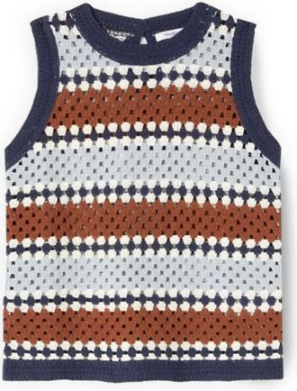 Motivi Femme, Pulls, Bleu, Taille: 36 FR Pull en maille crochet&eacute;e