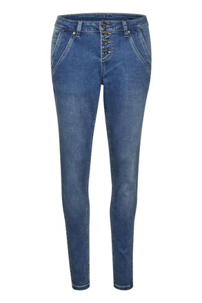 Cream Damen Womens Pants Mid Waist Skinny Slim Jeans, Rich Blue Denim, 27