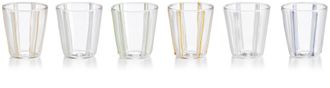 IVV soul set 6 coffee glasses in borosilicate glass with colored stripes cl-9