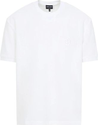 Giorgio Armani Homme, Tops, Blanc, Taille: XL T-shirt technique gaufr&eacute;
