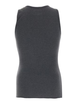 ERL Mens Crew Neck Top Grey Cotton-Blend Cotton Polyester Tops