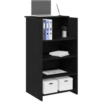 vidaXL Vidaxl - Bureau de r&eacute;ception noir 55x50x103,5 cm bois ding&eacute;nierie