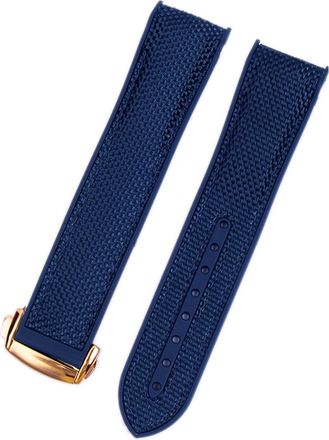 Generic PAGUON Armband f&uuml;r Omega 300 SEAMASTER 600 Planet Ocean Faltschlie&szlig;e Silikon-Nylonarmband Uhrenzubeh&ouml;r Uhrenarmband (Farbe: Grau Orange Silber, Gr&ouml;&szlig;e: