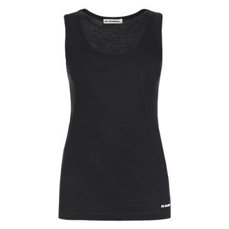 Jil Sander Baumwoll-Tanktop - - Tops - Damen - Blau - XS