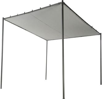 Beliani Beliani - Pergola de Jardin Armature M&eacute;tallique 282 x 294 cm Toile Ombrage Gris Vimino