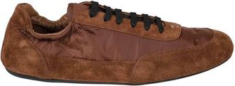 Prada Low-Top Sneaker - Brown Suede And Fabric Sneakers - Gr. 36,5 (EU) - in Rot - für Damen