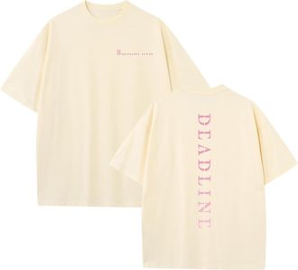 Generic Deadline Baumwolle T-Shirt 2025 Welt Tour Jump Grafik Unterst&uuml;tzung High Street Peripherie-erals Shirt(A-Beige,M)