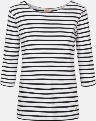 Armor Lux Damen Streifenshirt Gu&eacute;rande 3/4-Arm Wei&szlig; Blau