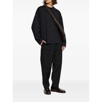 Jil Sander Cotton with Side Logo Print T-Shirt - Black