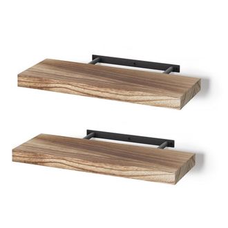 Generic Rustikales Schweberegal, 40 cm, Wandregal aus Massivholz mit unsichtbarer Halterung, stabile Pr&auml;sentationsleiste f&uuml;r B&uuml;cher, Pflanzen, Dekoration im W