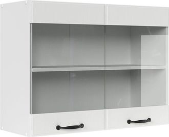 Vicco Küchenglasschrank R-Line, Weiß Landhaus, 80 cm Vicco
