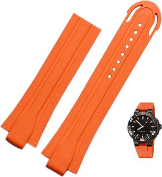 Generic 24mm * 12mm Lug End Gummi Wasserdichtes Armband Für Oris Armband Silikon-uhrenarmband Edelstahl Faltschließe