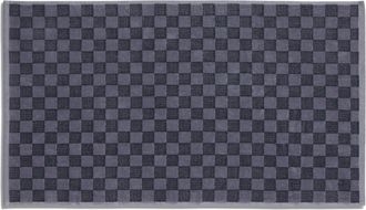 Möve Monochrome Check Velours Duschvorlage 50 x 80 cm aus 75% Baumwolle/ 25% Viskose aus Bambus-Zellstoff, Stone