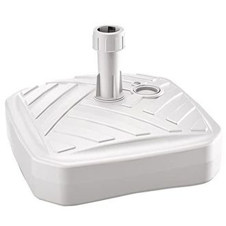 Prosperplast Quadratische Polyethylen -Regenschirm -Basis mit gestreiftem Design 39 x 39 x 13 cm in Wei&szlig;