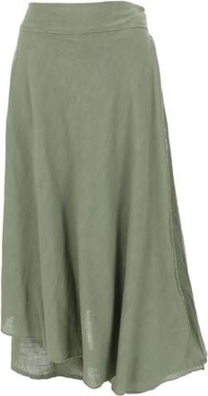 Guru Shop Guru-Boutique, Jupe Divisée Ethno, Jupe Boho Maxi, Jupe Dété, Vert Olive Clair, Ducoton, Size:S/M (40), Pantalons Longs
