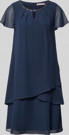 Christian Berg Cocktail Knielanges Cocktailkleid mit Schl&uuml;sselloch-Ausschnitt