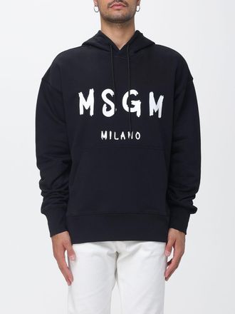 Msgm Sweat &agrave; capuche en coton coupe d&eacute;contract&eacute;e avec poche kangourou et logo