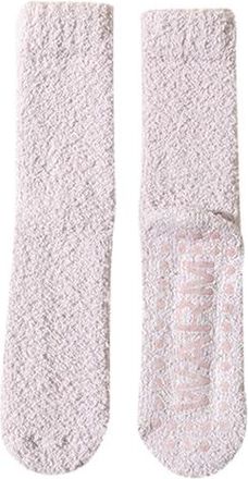 Generic Chaussettes Femme Chaussettes Chaudes Femme Chaussettes Thermiques Femme De Classique Hiver En Velours Corail Double Face Mi-Mollet Semelle Silicone A