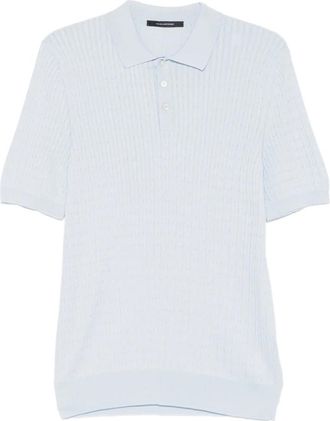 Tagliatore Homme, Tops, Bleu, Taille: L Polo en maille torsad&eacute;e