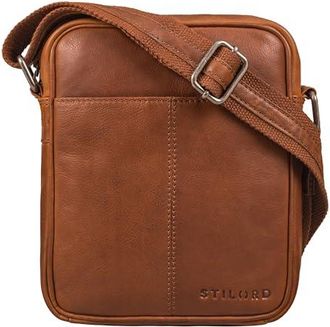 STILORD Jude Petit Sac à Bandoulière en Cuir Véritable pour Homme VIntage - Comme Sacs Messenger à lÉpaule Crossbody Bag, Couleur:sila - marron