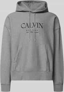 Calvin Klein Hoodie mit Label-Print und K&auml;nguru-Tasche