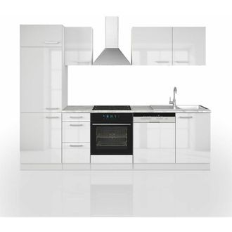 Vicco K&uuml;chenzeile Optima, Wei&szlig;, 270 cm ohne Arbeitsplatte, Vicco