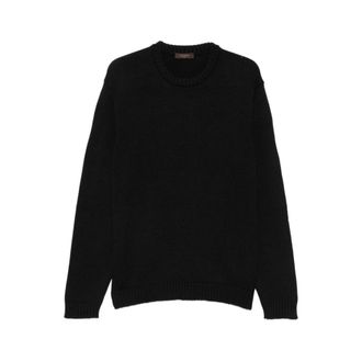 Zanone Homme, Pulls, Noir, Taille: L Giro Crew Neck Knit