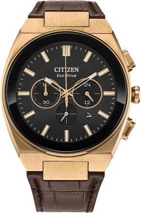 Citizen Citizen, Homme, Accessoires, Brun, Taille: ONE Size &Eacute;l&eacute;gante montre habill&eacute;e en cuir avec bracelet