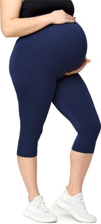 Merry Style Große Größen Damen 3/4 Umstandsleggings aus Baumwolle MS10-464 (Marineblau, 5XL)