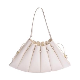 Themoir&egrave; Wei&szlig;e Vegane Schultertasche mit F&auml;cherdesign - - Bags - Damen - Wei&szlig; - ONE SIZE