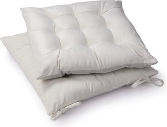 Paco Home Sitzkissen mit Befestigungsb&auml;nder 40x40 Stuhl B&uuml;rostuhl Kissen Stuhlkissen Innen Indoor versch. Farben 2er Set