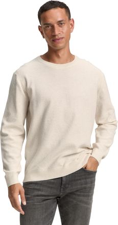 Tom Tailor Herren 1047570 Strickpullover aus Bio-Baumwolle, 38677-Soft Buttercream Melange, XL