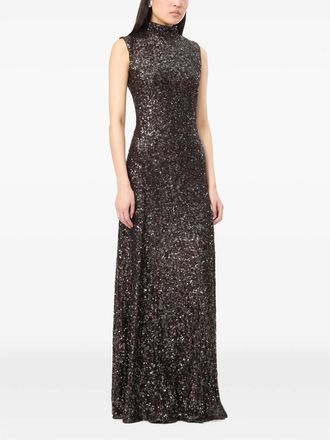 Rotate Sequins Flared Maxi Dress